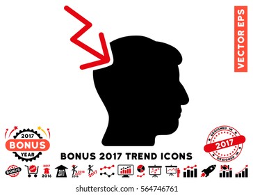 Red Head Electric Strike Pictogram Bonus Stock Vector (Royalty Free ...