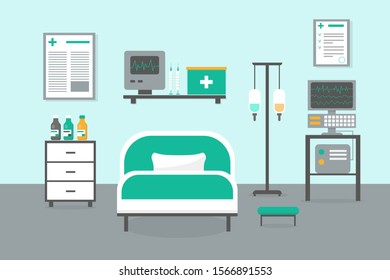 Intensive Therapy Room Bed Window Medical Stock Vector (Royalty Free ...