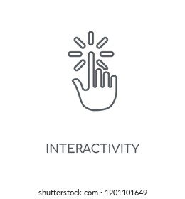Interactivity Linear Icon Interactivity Concept Stroke Stock Vector ...