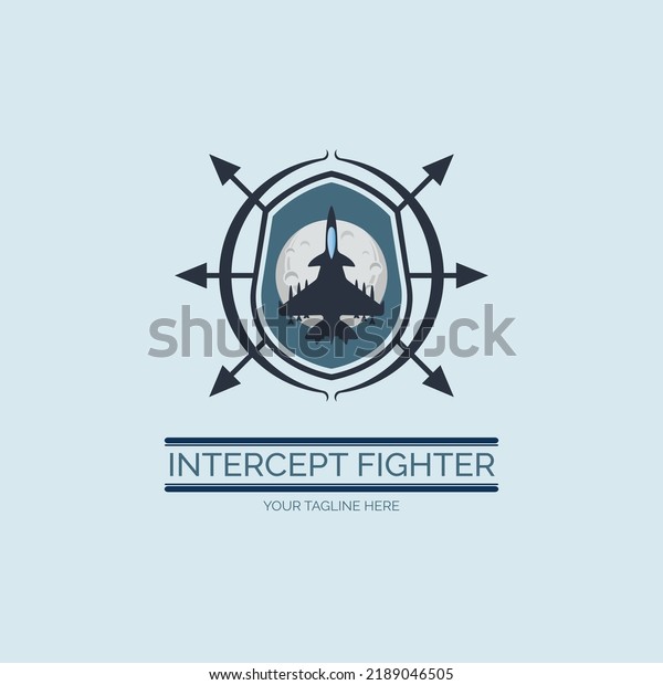 Intercept Flying Jet Fighter Shield Archer Stock Vector (Royalty Free ...