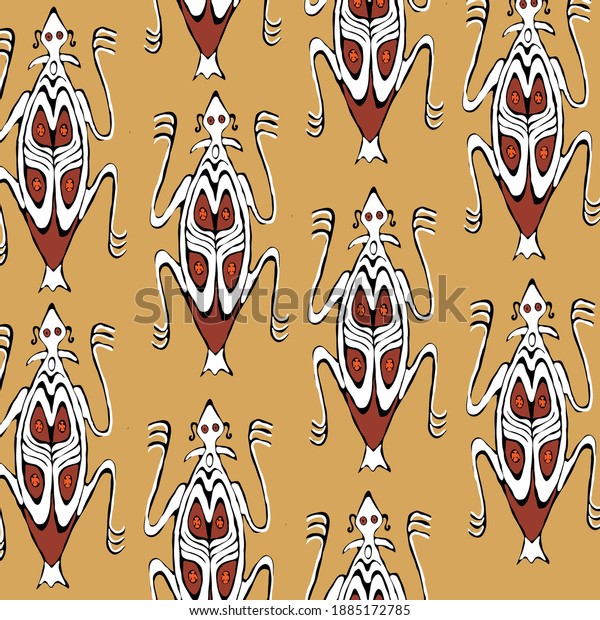 Interesting Insect Motif Batik Papua Stock Vector (Royalty Free ...