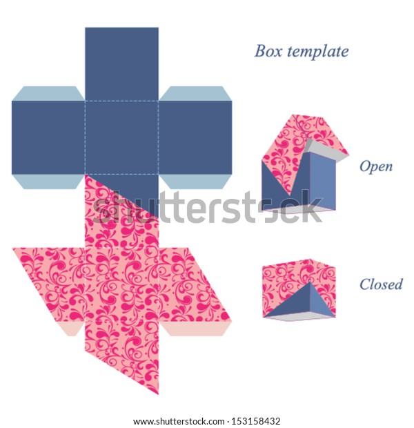 Interesting Square Box Template Lid Floral Stock Vector (Royalty Free ...