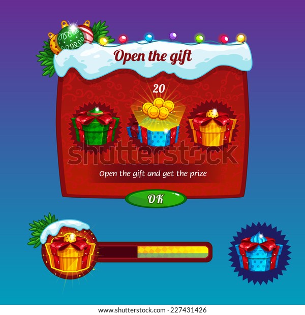 Interface Game Design Christmas Gifts Progress Stock Vector (Royalty ...
