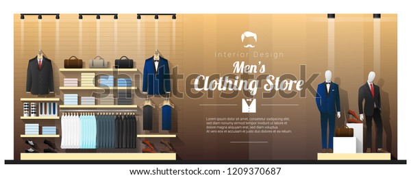 Interior Background Luxury Men Clothing Store Stock Vector (Royalty ...
