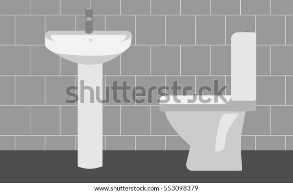Interior Bathroom Toilet Side View Vector Stock Vector (Royalty Free ...