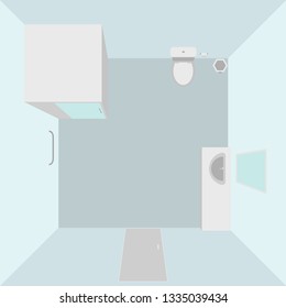 Interior Bathroom Top View Shower Stall Stock Vector (Royalty Free ...