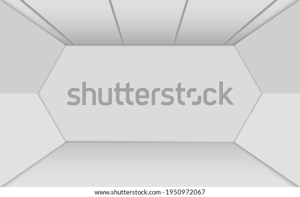 Interior Decoration White Hexagon Room Stock Vector (Royalty Free ...