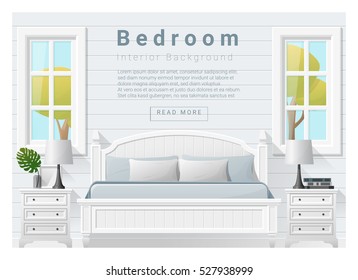 Interior Design Bedroom Background Vector Illustration Stock Vector ...