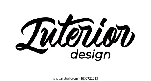 Interior Design Hand Lettering Font Isolated 库存矢量图（免版税）1831721113 ...