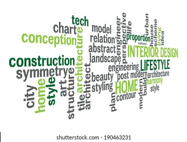 Interior Design Lifestyle Word Cloud Concept Stock Vector (Royalty Free ...