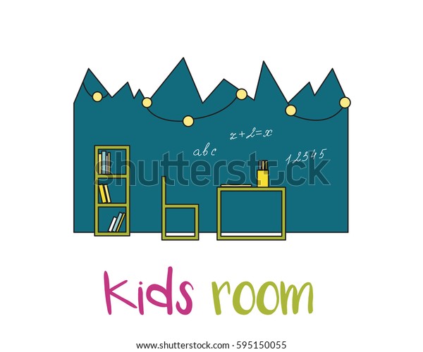 Interior Design Objects Scandinavian Style Creative Stock Vector ...