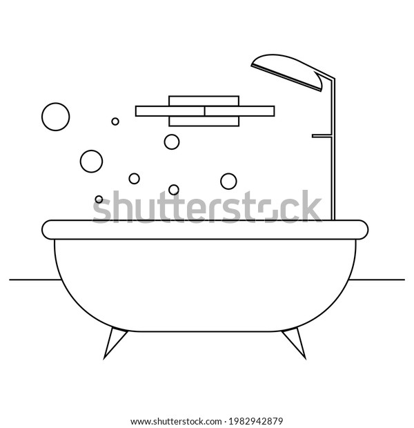 Interior Design Shower Bathroom Modern Loft Stock Vector (Royalty Free ...