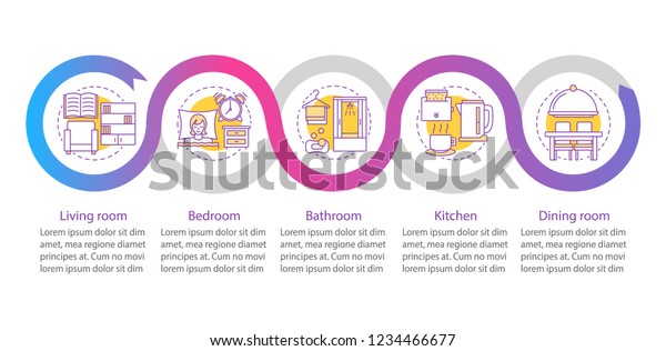 Interior Design Vector Infographic Template Flat Stock Vector (Royalty ...