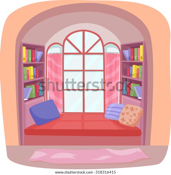 Interior Illustration Featuring Fancy Nook House Stock Vector (Royalty ...