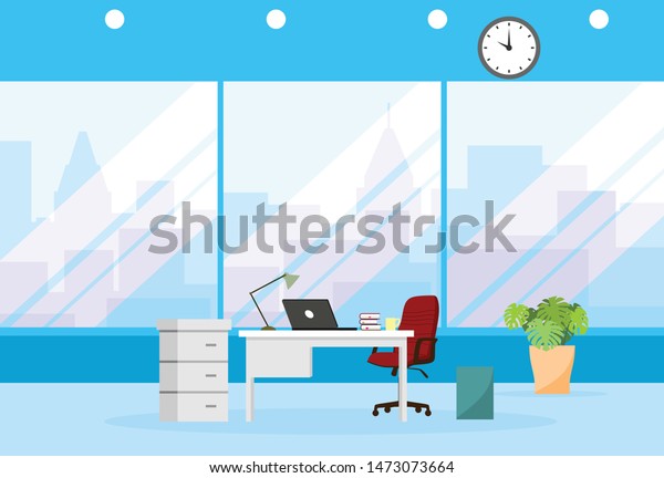 Interior Office Room Vector Illustration Stock Vector (Royalty Free ...