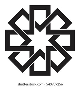 Interlocking Crosses Geometric Motif Stock Vector (Royalty Free ...
