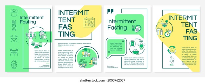 Intermittent Fasting Diet Brochure Template Healthy Stock Vector ...