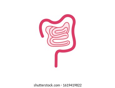 Healthy Intestine Logo Isolated White Background 스톡 벡터(로열티 프리 ...