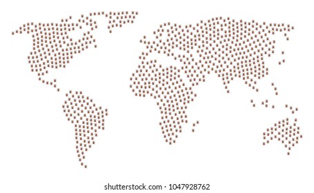 World Composition Map Made Cucaracha Pictograms: เวกเตอร์สต็อก (ปลอดค่า ...