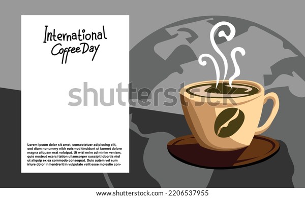 International Coffee Day Dreetings Design Background Stock Vector ...