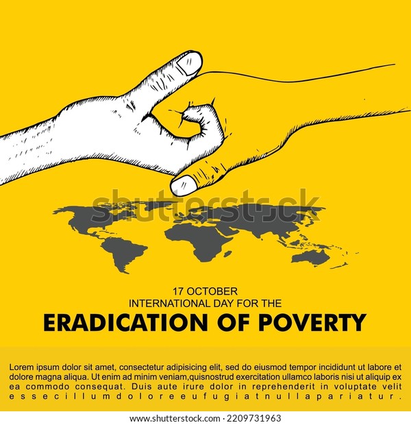 International Day Eradication Poverty Poster Banner Stock Vector ...