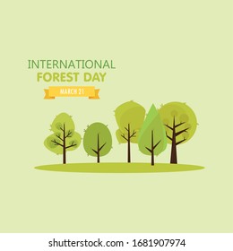 International Day Forest Trees Vector Stock Vector (Royalty Free ...