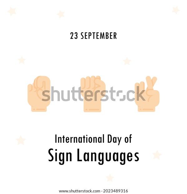 International Day Sign Languages Vector Illustration Stock Vector ...