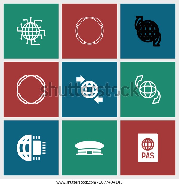 International Icon Collection 9 International Filled Stock Vector ...