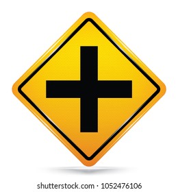 Intersection Ahead Road Sign Isolated On Stock Vector (Royalty Free ...