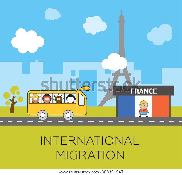 International Migration Concept Cartoon Vector Illustration Stock ...