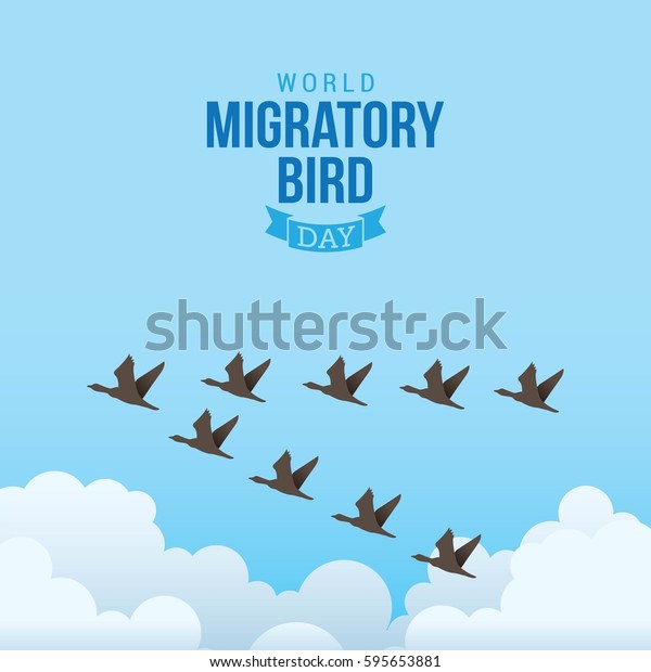 International Migratory Bird Vector Illustration Suitable Stock Vector ...