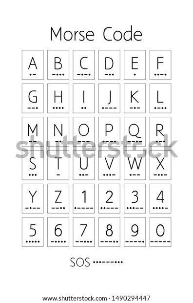 International Morse Code Latin Alphabet Numerals Stock Vector (Royalty ...