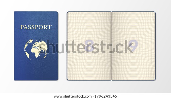 International Passport Realistic Template Sample Front Stock Vector ...