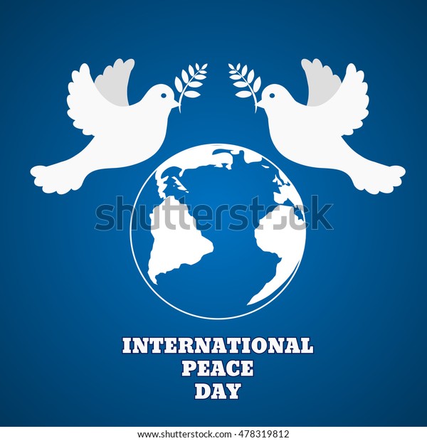 International Peace Day Blue Vector Poster Stock Vector (Royalty Free ...