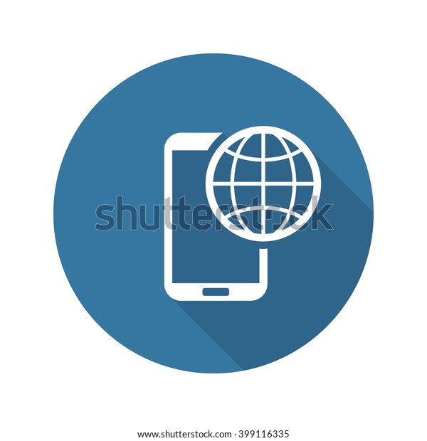 International Roaming Icon Flat Design Mobile Stock Vector (Royalty ...