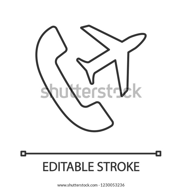 International Roaming Linear Icon Flight Mode Stock Vector (Royalty ...