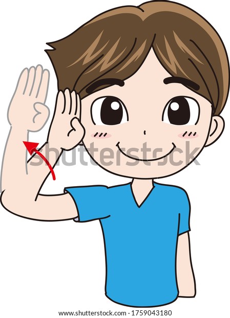 International Sign Language Hello Man Stock Vector (Royalty Free ...