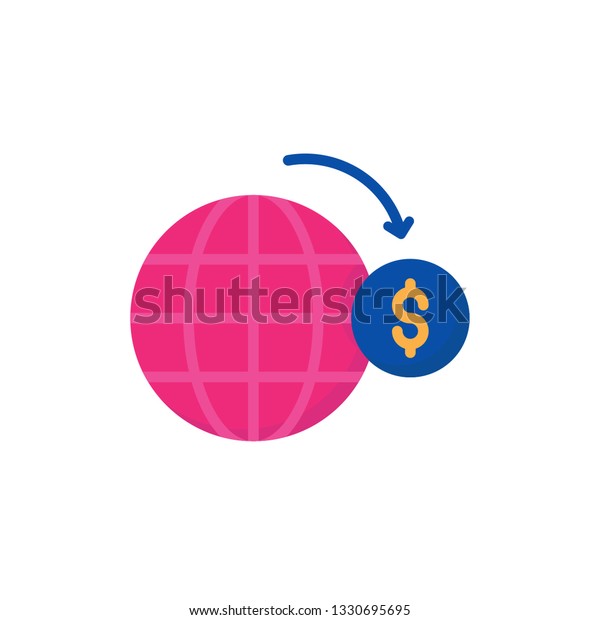 International Transfer Icon Payment Icon Flat Stock Vector (Royalty ...