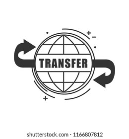International Transfer White Background Flat Design Stock Vector ...