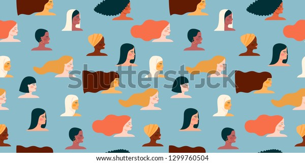 International Womens Day Vector Seamless Pattern Stock Vector (Royalty ...