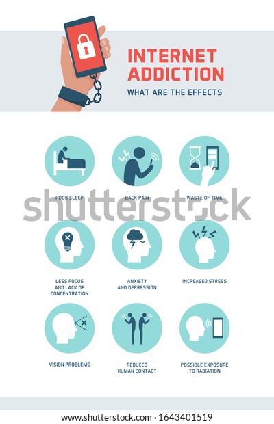 Internet Addiction Digital Detox Infographic Symptoms Stock Vector ...