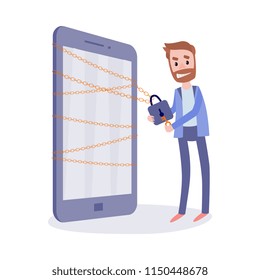 Internet Ban Bypass Concept Young Bearded Stock Vector (Royalty Free ...