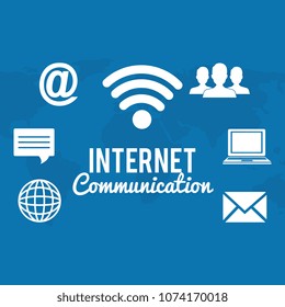 Internet Communication Set Icons Stock Vector (Royalty Free) 1074170018 ...