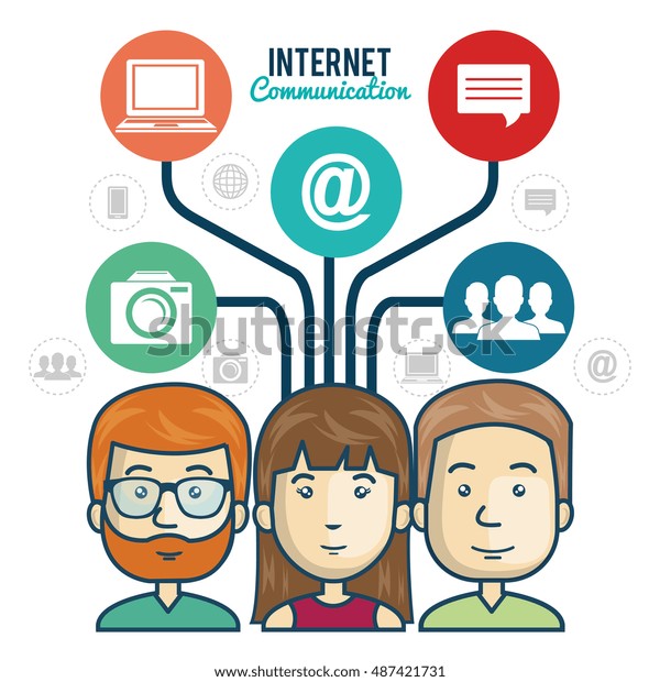 Internet Connection Group Persons Graphic Stock Vector (Royalty Free ...