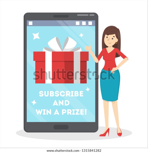 Internet Contest Subscribe Win Prize Internet Stock Vector (Royalty ...