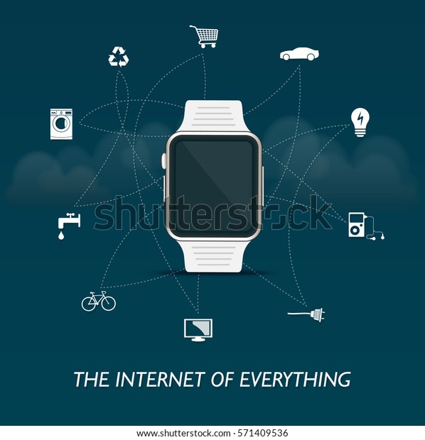 Internet Everything Smartwatch Edition Infographic Stock Vector ...