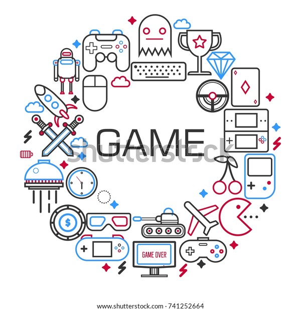 Internet Games Poster Electronic Game Gaming Stock Vector (Royalty Free ...