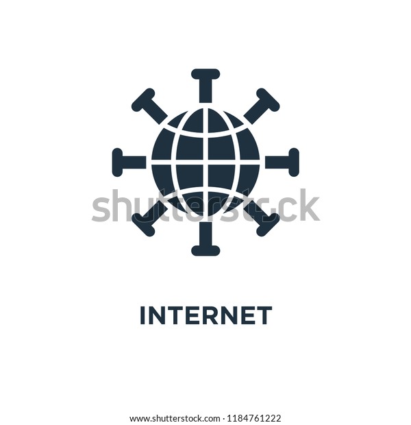 Internet Icon Black Filled Vector Illustration Stock Vector (Royalty ...