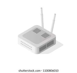 Isometric Wireless Router Vector Illustration Stock Vector (Royalty ...
