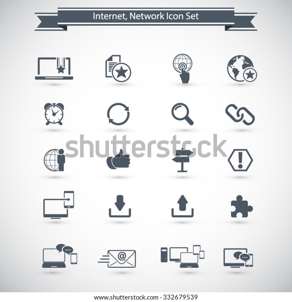 Internet Network Icon Set Set 16 Stock Vector (Royalty Free) 332679539 ...